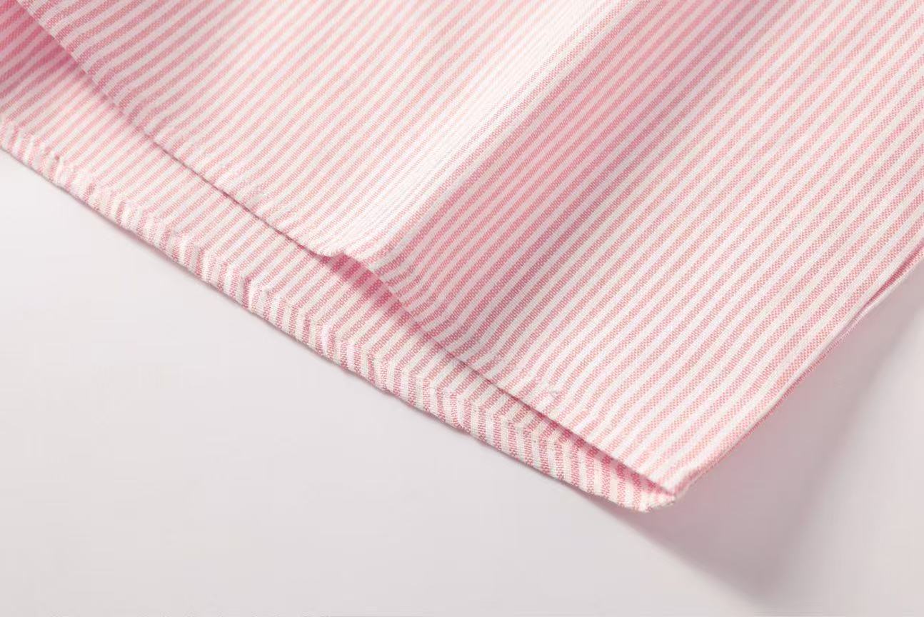 Mannered by HUILISHI Boxy Cropped Long Sleeve Polo Unisex Striped ...