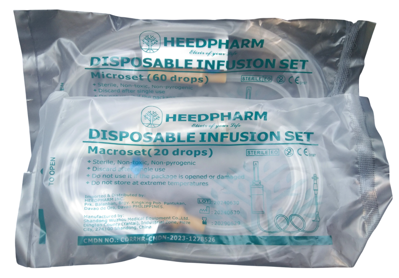 (25 Pcs) HEEDPHARM MACROSET (20 drops) & MICROSET (60 drops) I.V ...