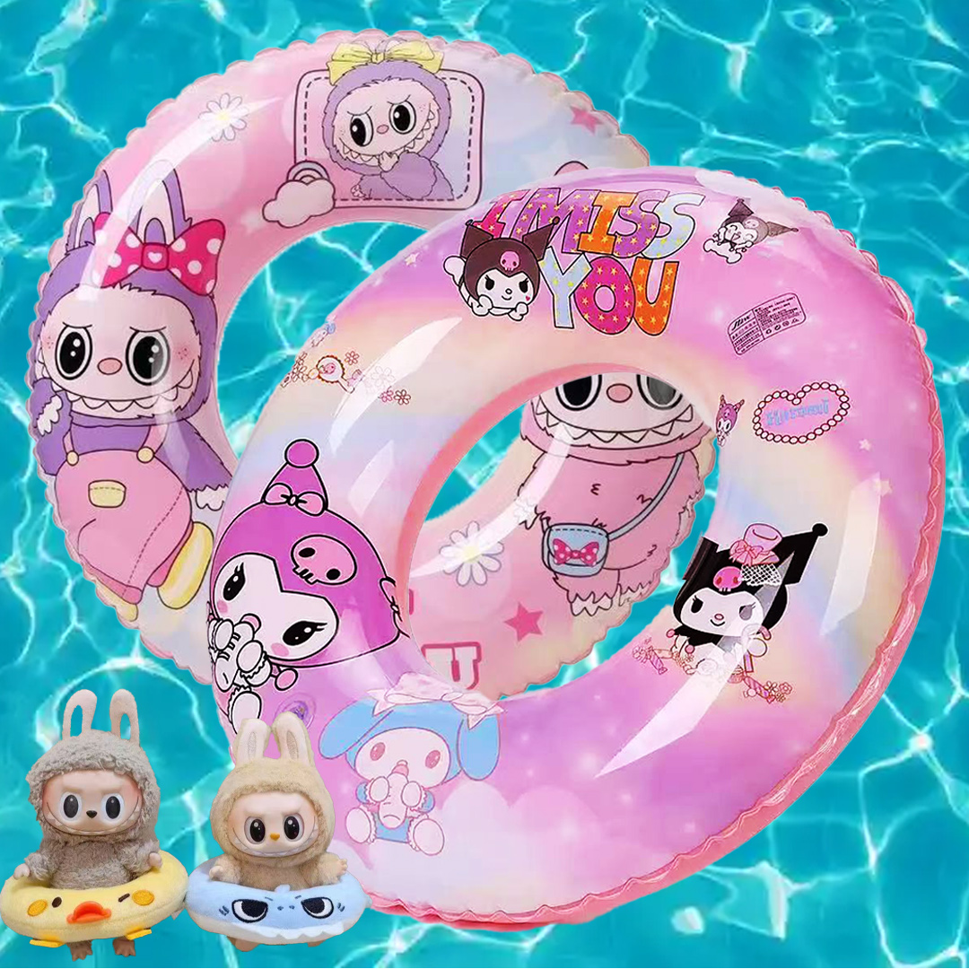 Labubu/Kuromi Cartoon inflatable swimming ring 60cm70cm80cm lifebuoy ...