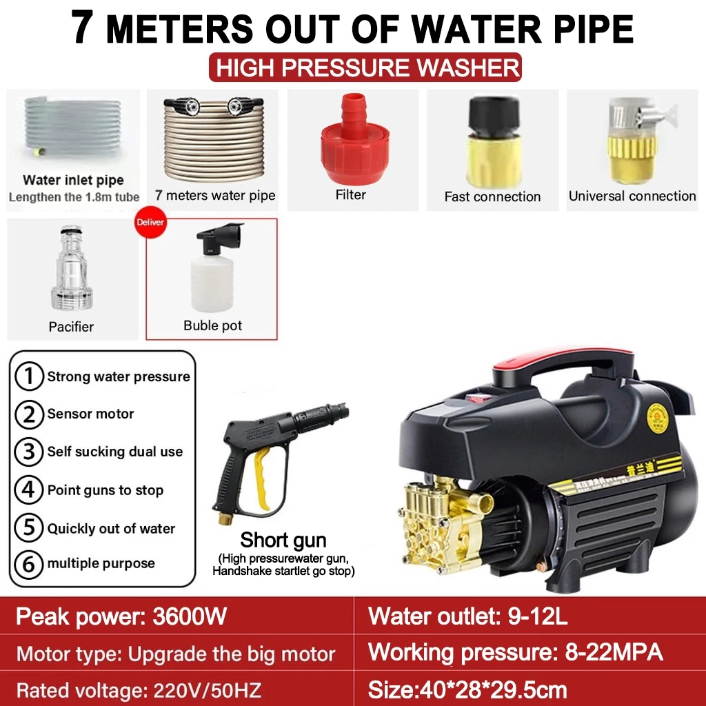 3600W portable high pressure car cleaning machine spray type high ...