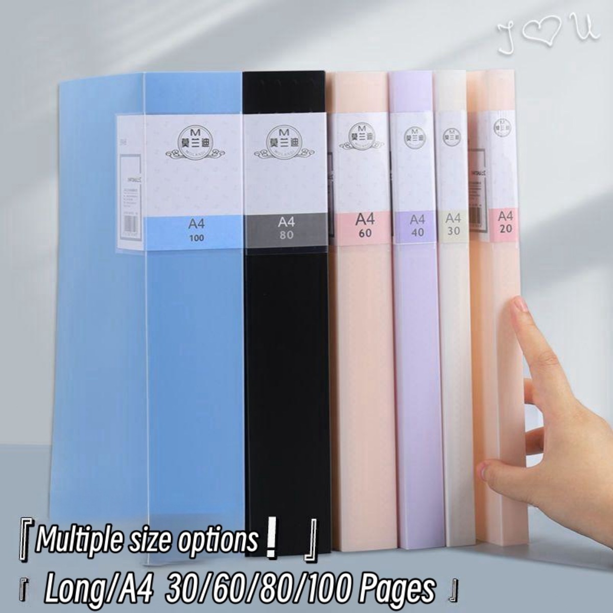 Clear Book Long File Folder Organizer Long Size 30/60/80/100 Page Bond ...