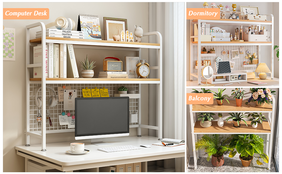 2-Tier Desktop Rack Book shelf,Table Organizers Metal Desk Organizer ...
