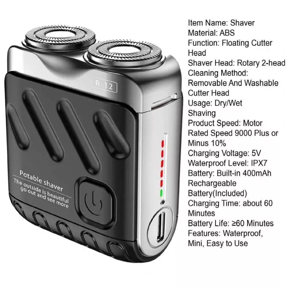 Electric Shaver Super Clean New Style Shaver Mini Portable Razor Men's ...