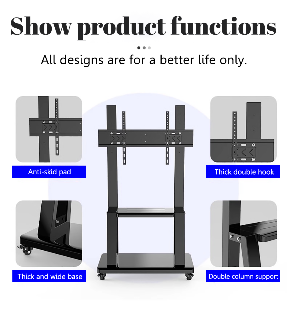 Movable TV stand 32-90 inch TV Monitor Stand Rack Floor Base Universal ...