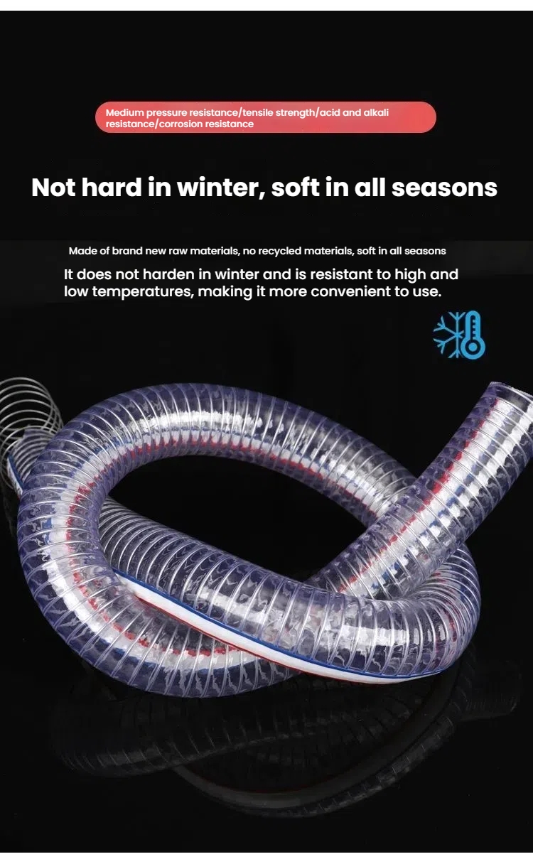 New material PVC wire hose Transparent thickened spiral plastic hose ...