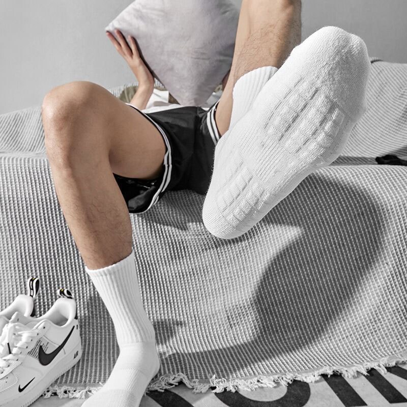 Towel Bottom Sports Socks Basketball Socks Cotton Sweat-Absorbent Ankle ...