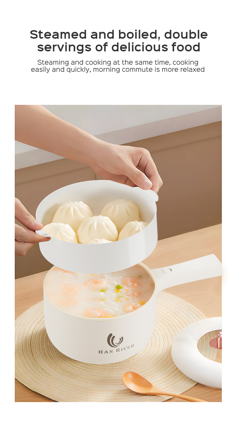 HAN RIVER Electric Cooker 2L With Steamer Home Travel Non-Stick ...