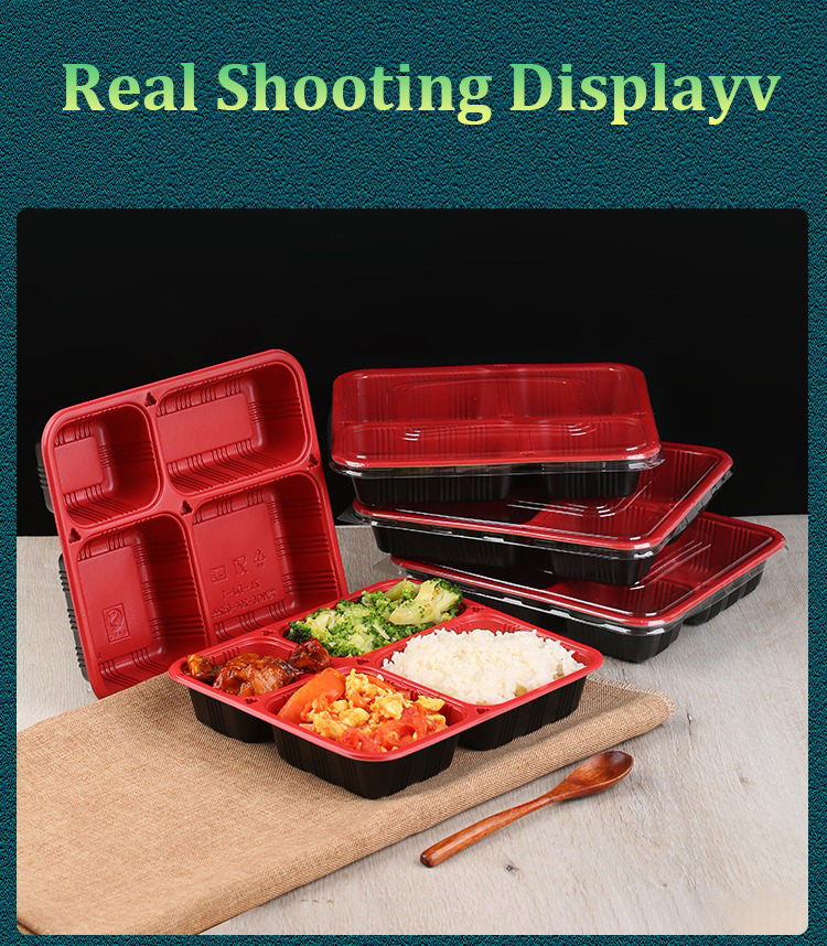 100 pcs Disposable Meal Box Takeaway Lunch Box Food Grade PP Plastic ...