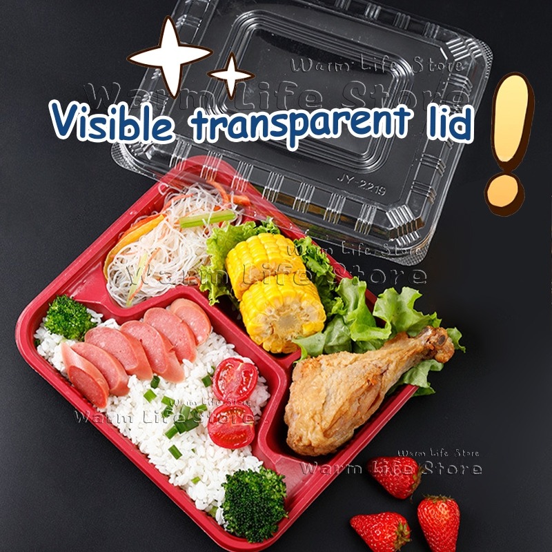 100 pcs Disposable Meal Box Takeaway Lunch Box Food Grade PP Plastic ...