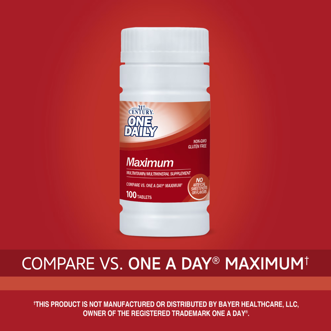 21st Century One Daily Women Men Maximum 100 Tabs Multivitamin for ...