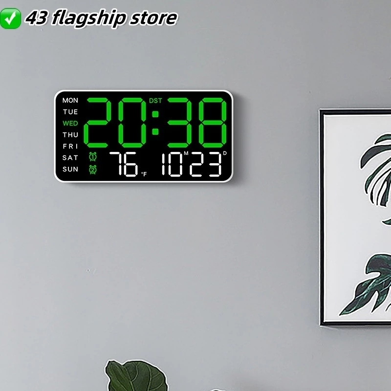 Electronic Wall Clock, Wall-mounted Multi-functional Digital LED Clocks ...