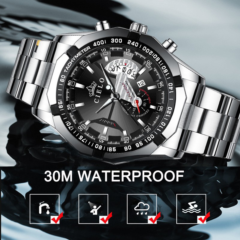 Cielo Men's Quartz Watch Waterproof Luminous Casual Watches Metallic ...