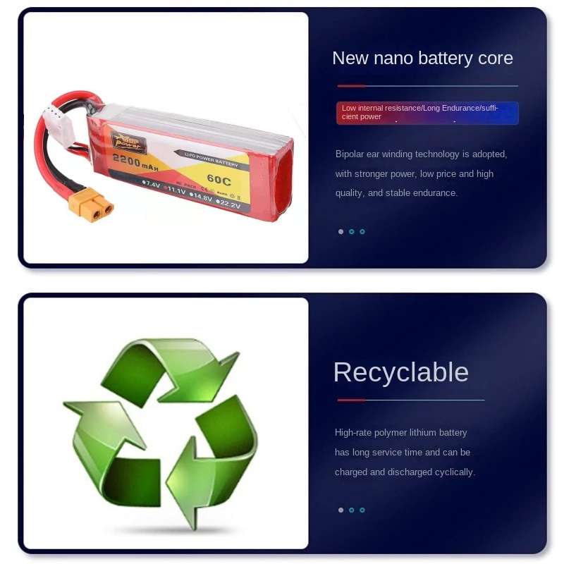 TTSM Drone Lipo Battery 3S 11.1V 2250 mAh 60C RC Battery Car Truck Li-Po Lithium Polymer with ...