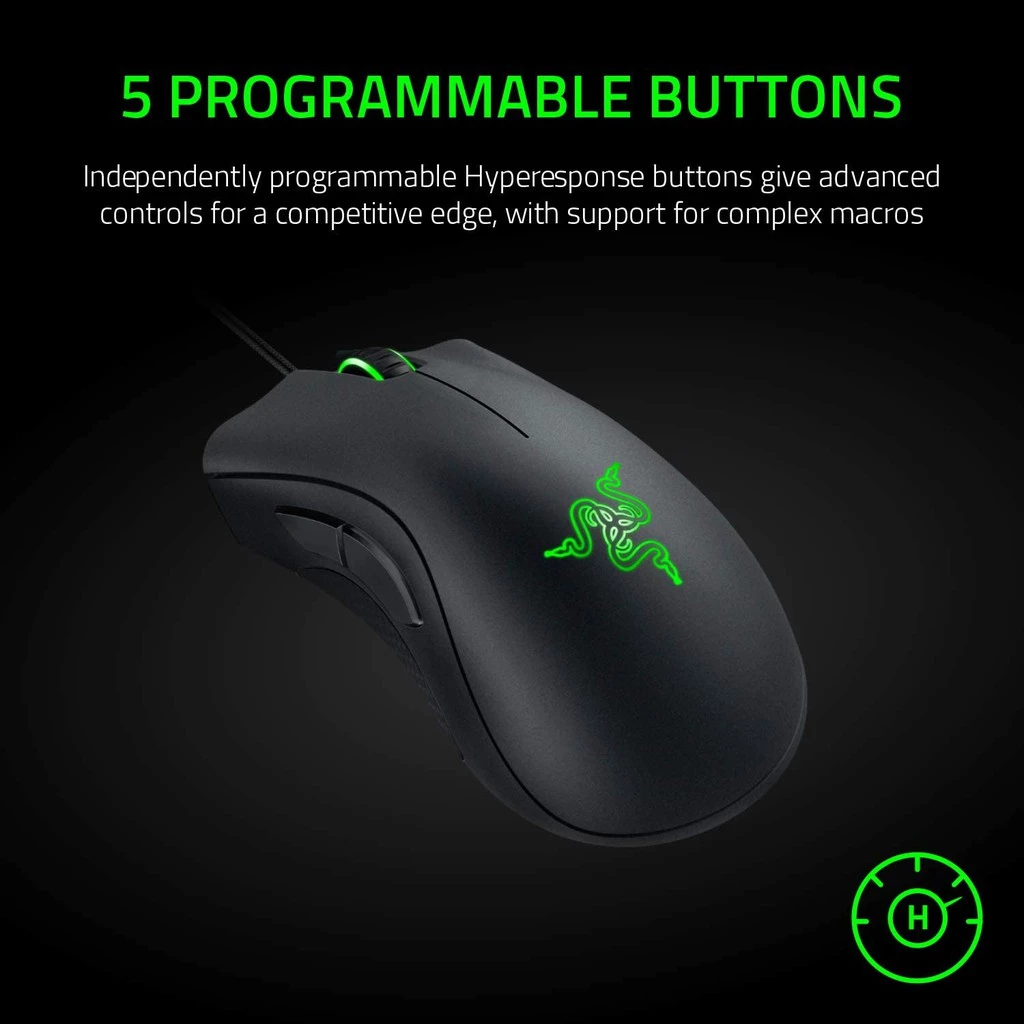 DeathAdder Essential Wired Gaming Mouse with Macro Software (Same-Day ...