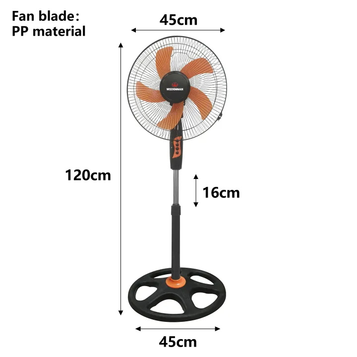 WISDOMMAN Stand Fan Strong Wind Multifunction Portable Electric Fan ...