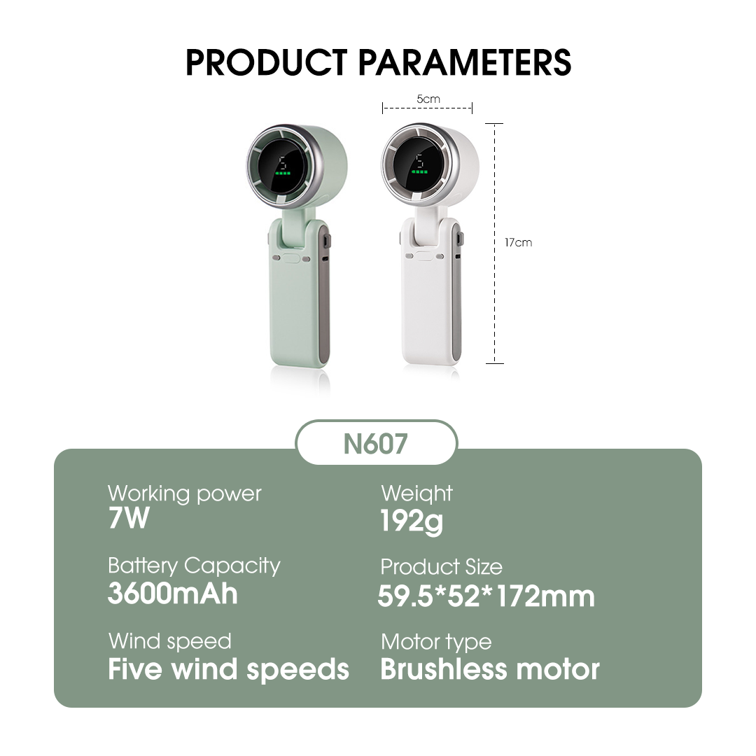 NSS Handheld Fan 100 Gear High Speed USB Rechargeable Foldable Easy to ...