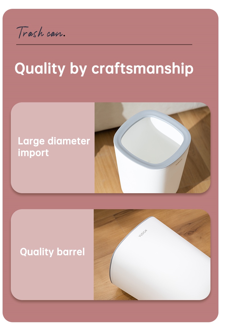 Deli Vusign 8L/11L Trash Can Portable Pressure Ring Multi Size Trash ...