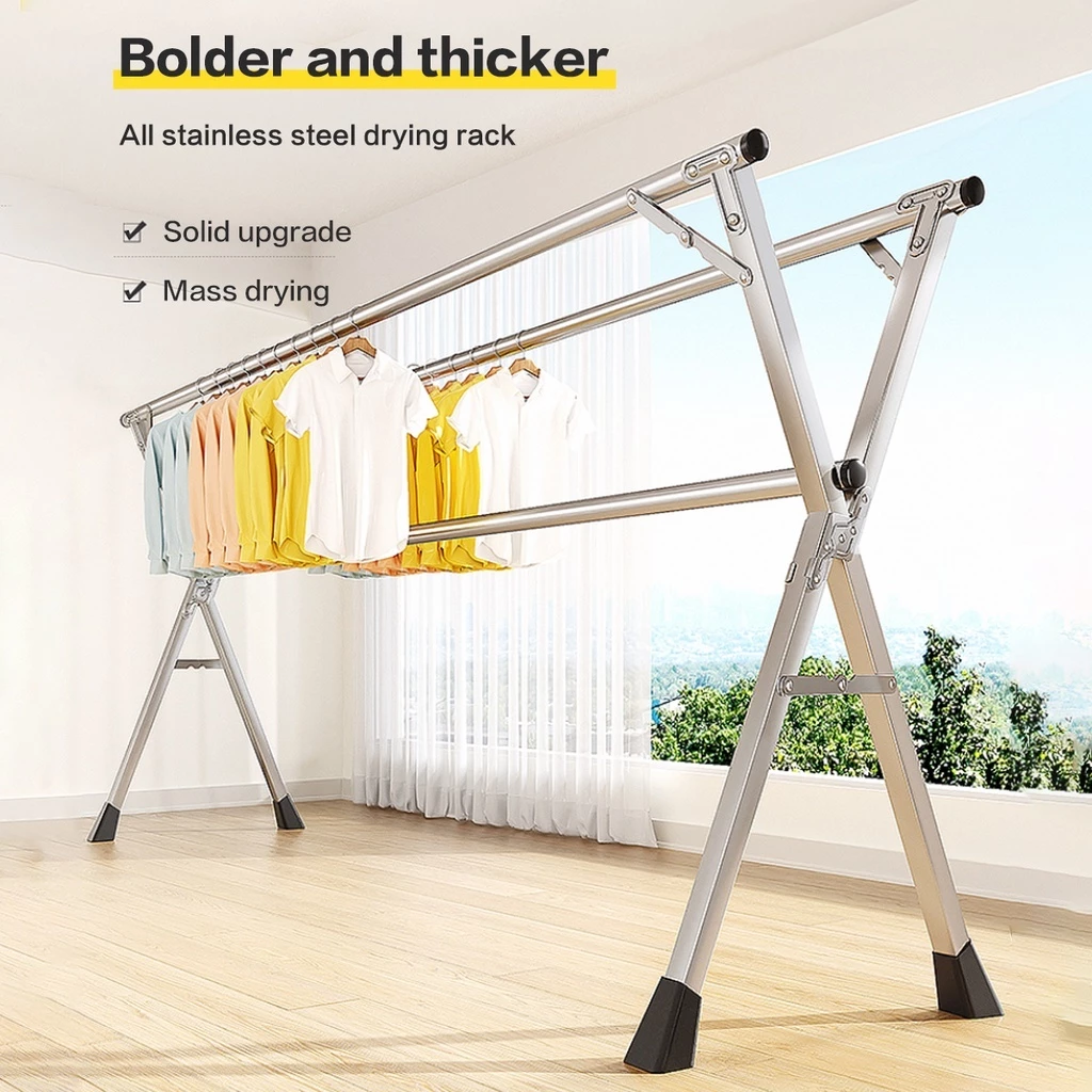 Clothes Drying Rack Foldable Stainless Laundry Rack For Indoor Outdoor ...