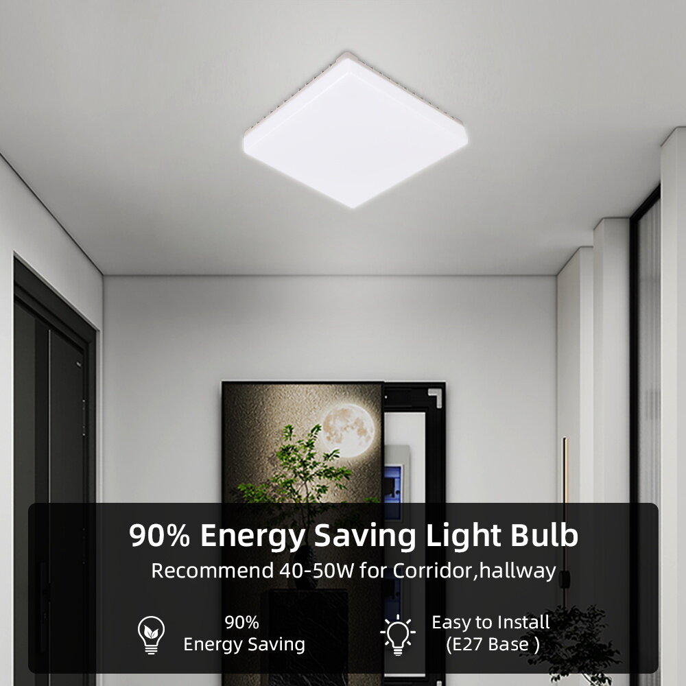 Luxy Super Bright Light Square LED Ceiling Light E27 Light Bulbs Indoor ...