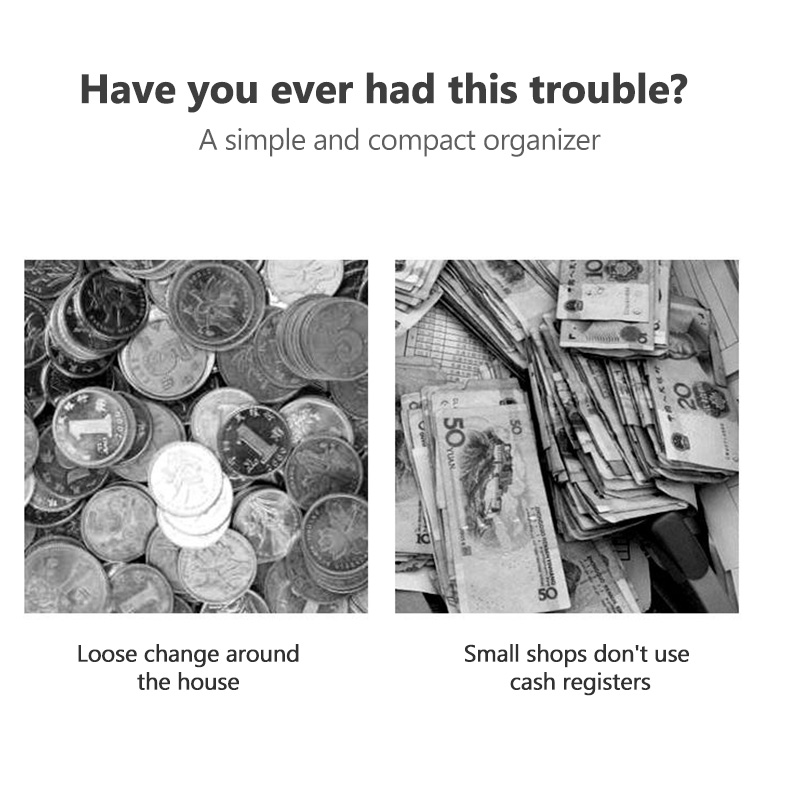 8 Grids Money Organizer Box Cashier Cash Box Financial Office Desktop ...