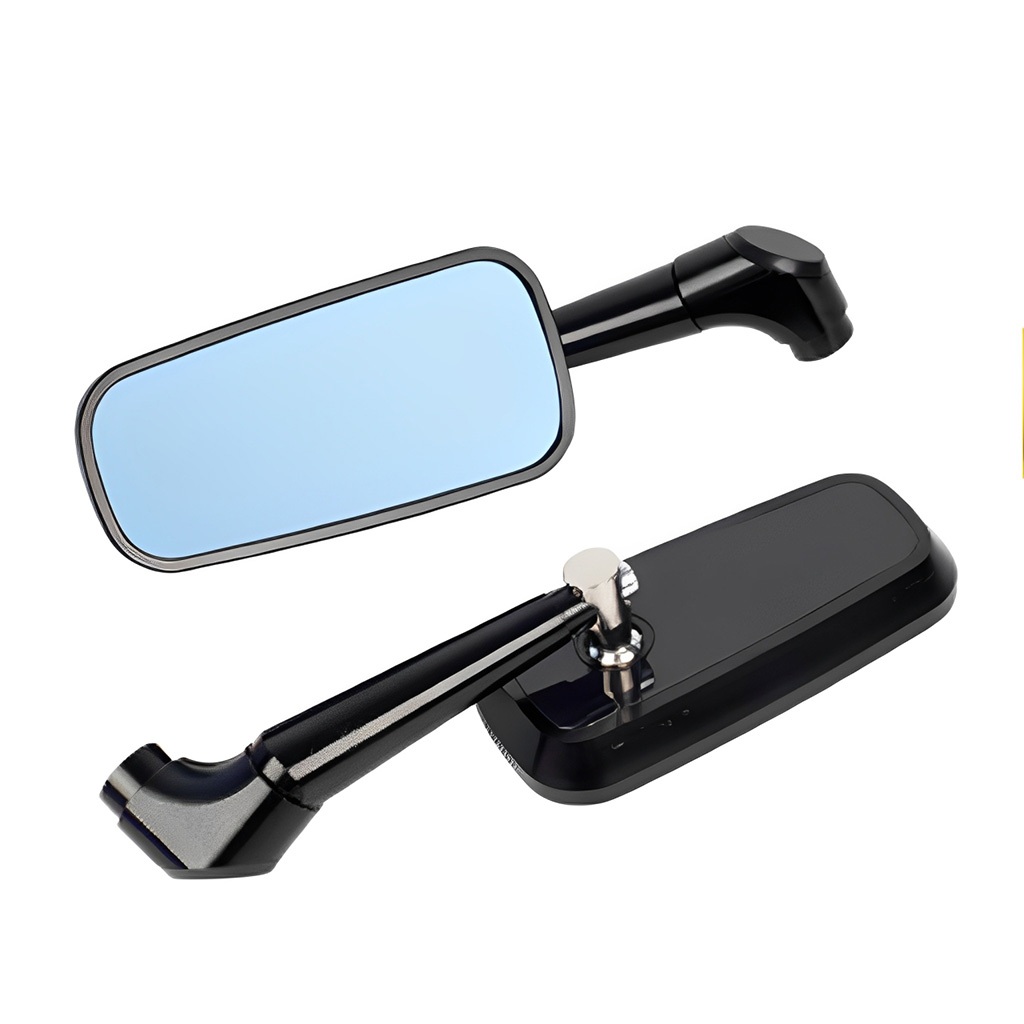 2PCS Motorcycle Side Mirror Full CNC HD Blue Lens 360° Rotation ...