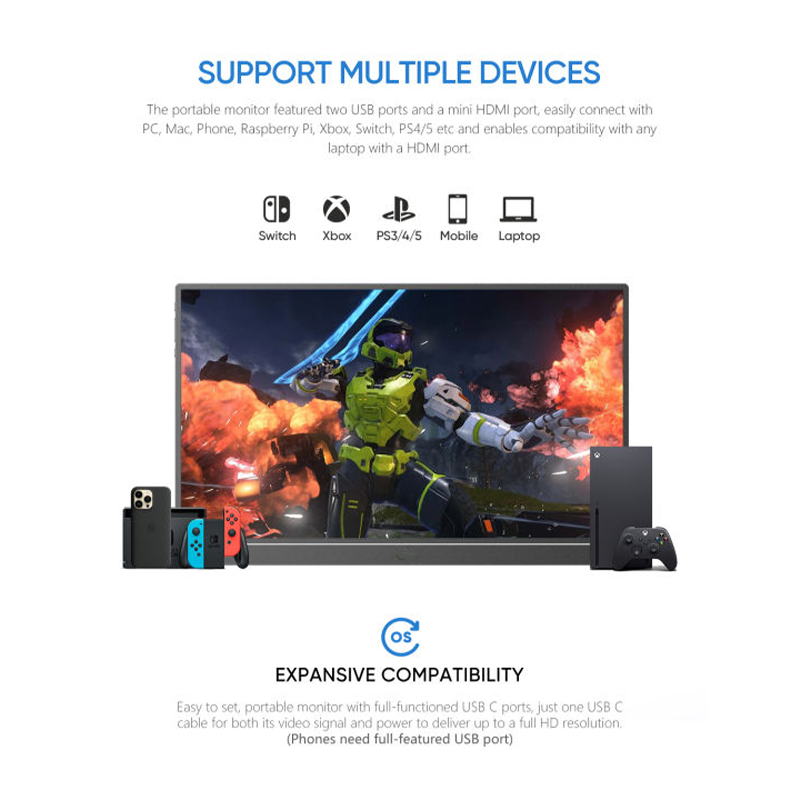 EXPOSE Portable Gaming Monitor for laptop 16.1'' 144Hz Portable Gaming ...