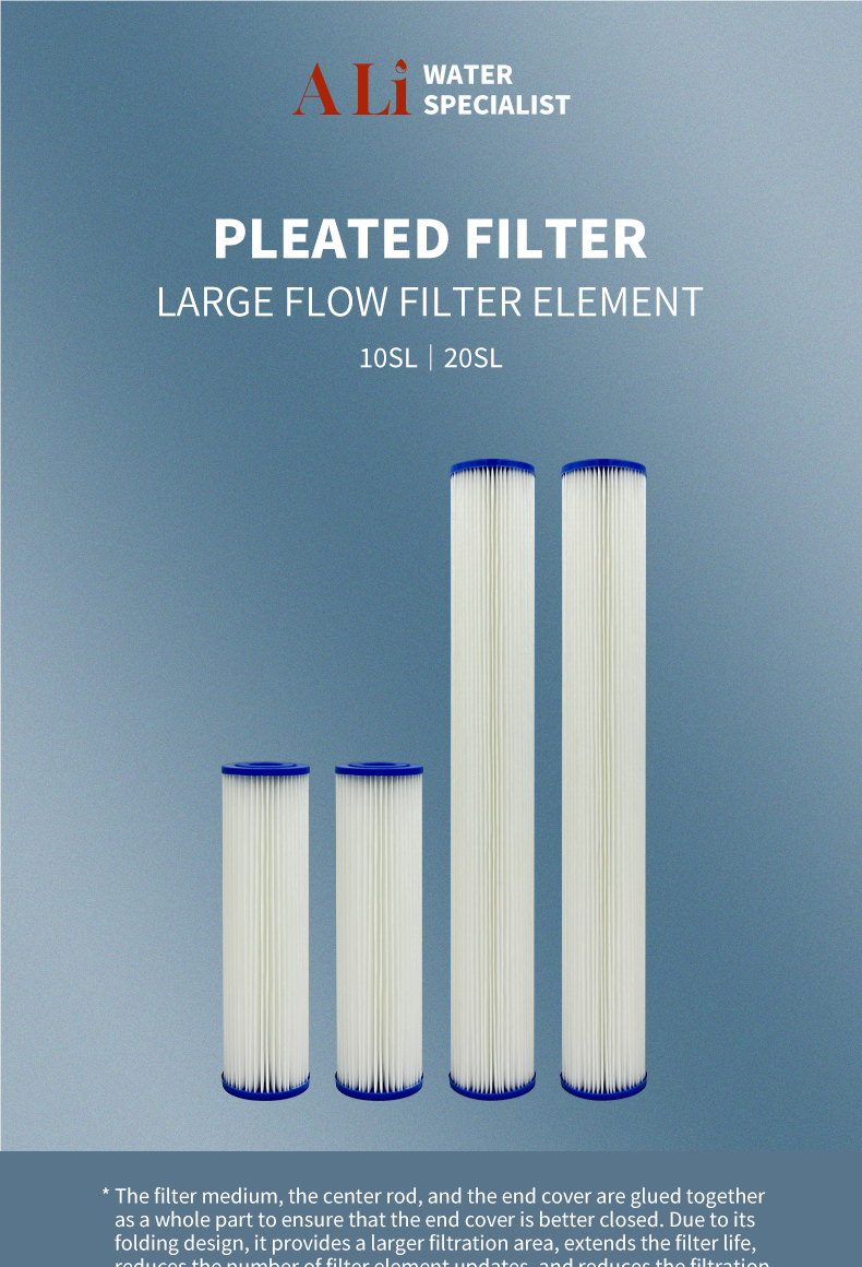 Hydropure Pleated Washable Reusable Water Filter 10SL 20SL Inches Slim ...