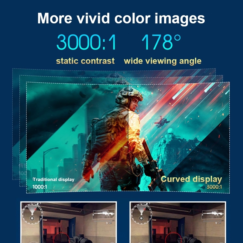 Expose Gaming Monitor curved 27 Inch Monitor 144HZ PC Monitor 24 Inch ...