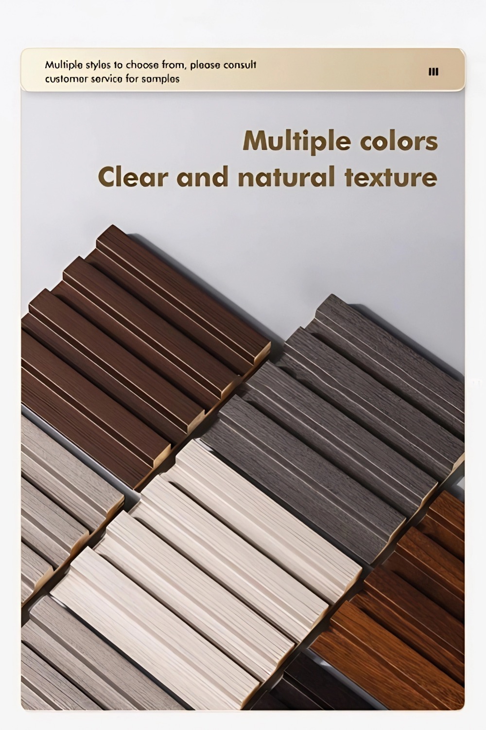 WPC Fluted Wall Panel Sticker Waterproof Grille Design Ecological Board ...