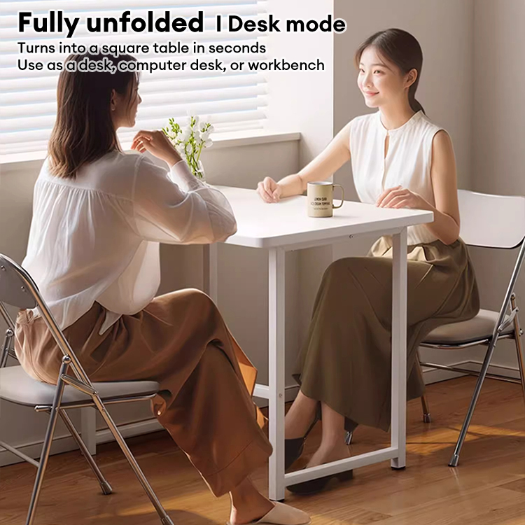 Mobile folding table double-layer study table computer table desk with ...
