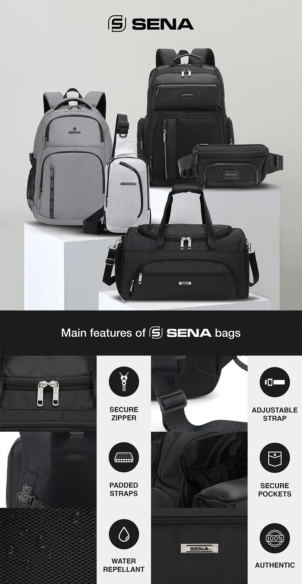 SENA-2112 Lifestyle Laptop Backpack Plain | Shopee Philippines