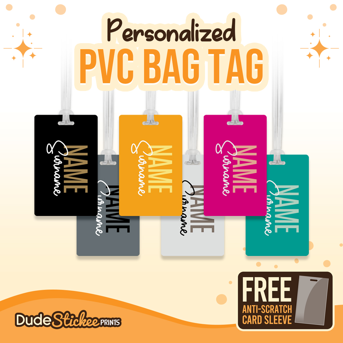 Personalized PVC Bag Tag / Luggage Tag (Tricolor Design) | Shopee ...