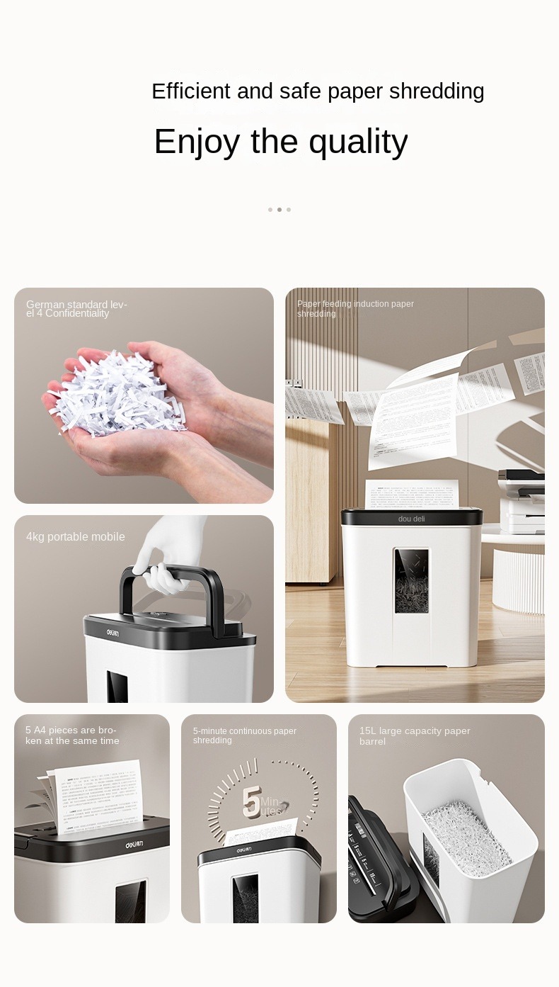 Deli 15L Paper Shredder Machine Heavy Duty Shredder Machine Can Shred ...
