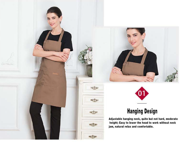 Canvas Apron with Two Pockets Kitchen Cooking Apron Cafe Apron ...