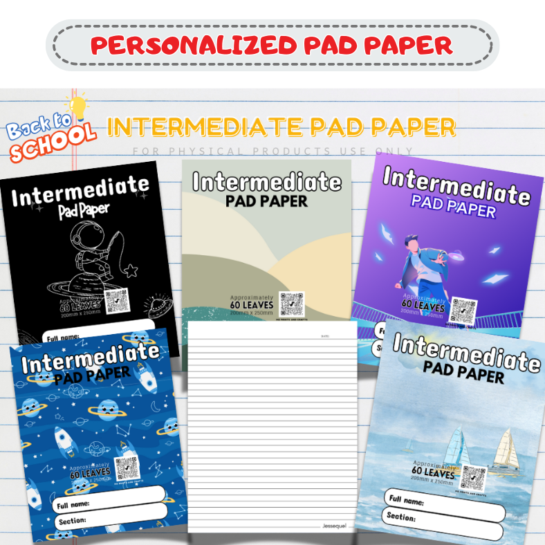 A&J Personalized Intermediate Pad Paper Customized Name Writing Pad 60 ...