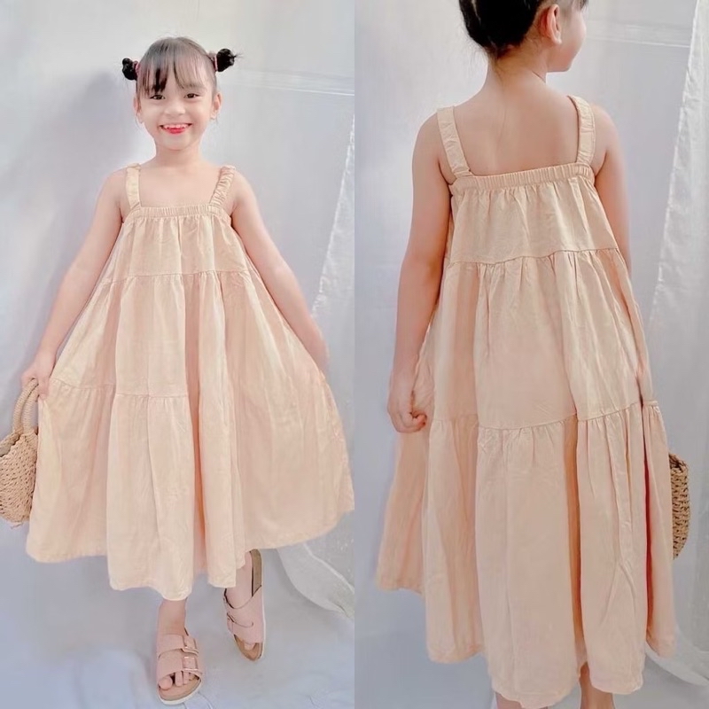 Fit 6-10 Years Old Challis Garter Strap Dress For Kids | Shopee Philippines