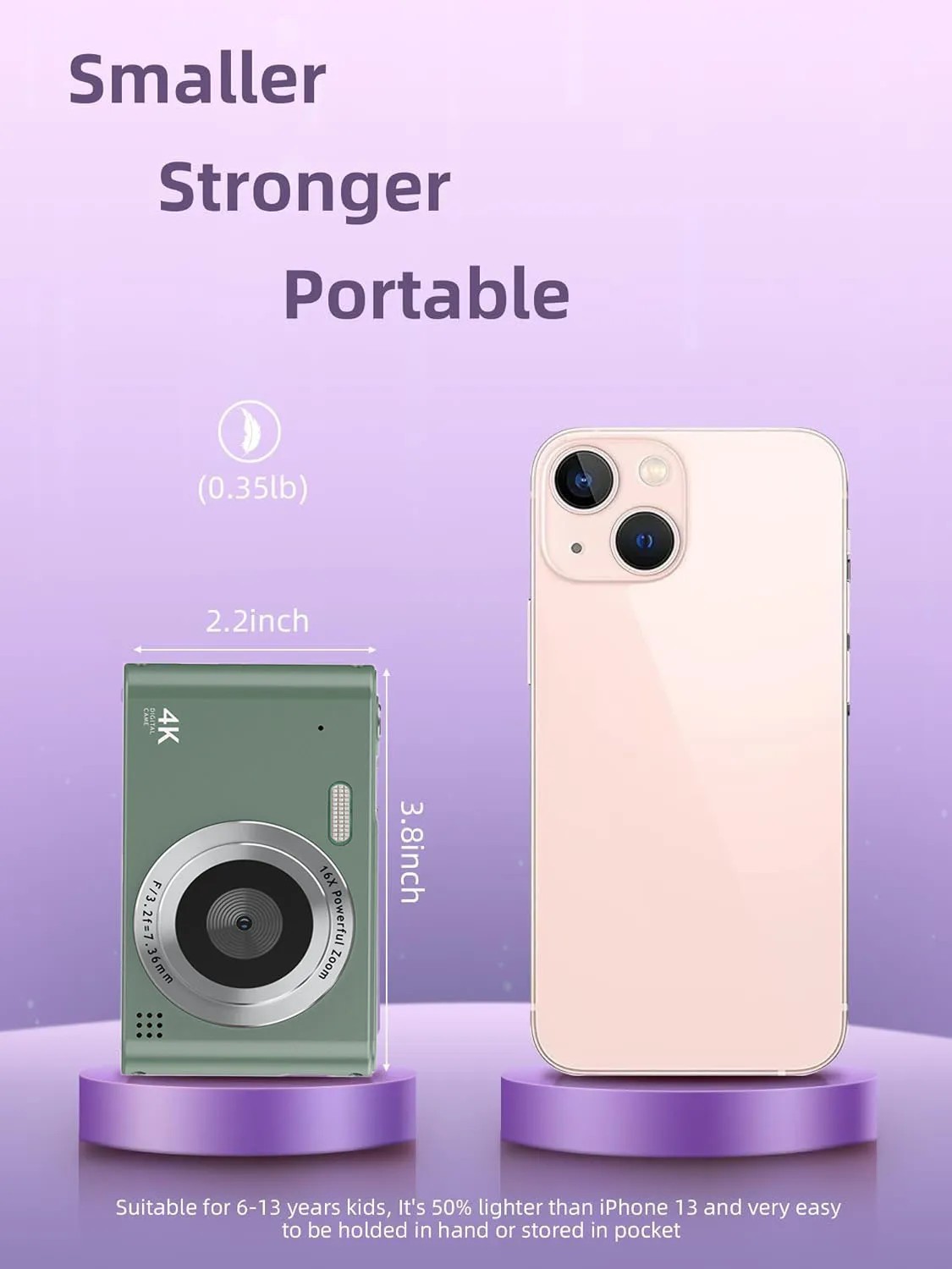 4K Mini Digital Camera Photography For Vlogging Waterproof Flash ...