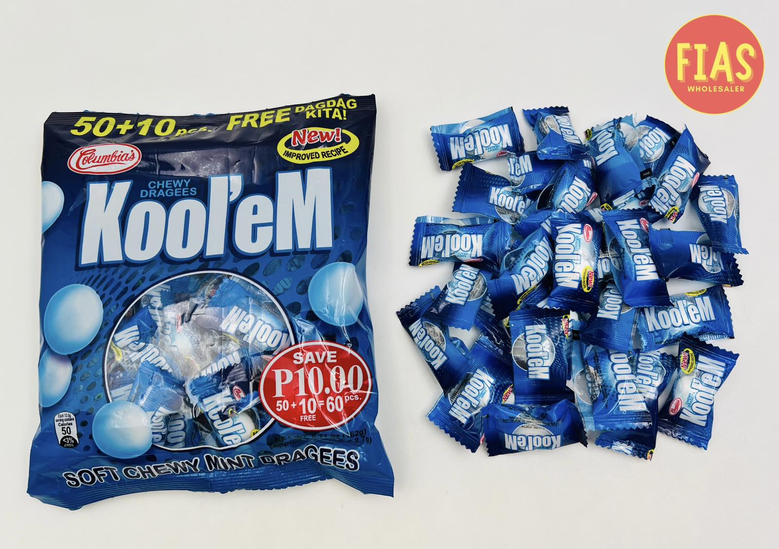 60 pcs Kool'eM Mint Chew Dragees Candy | Shopee Philippines