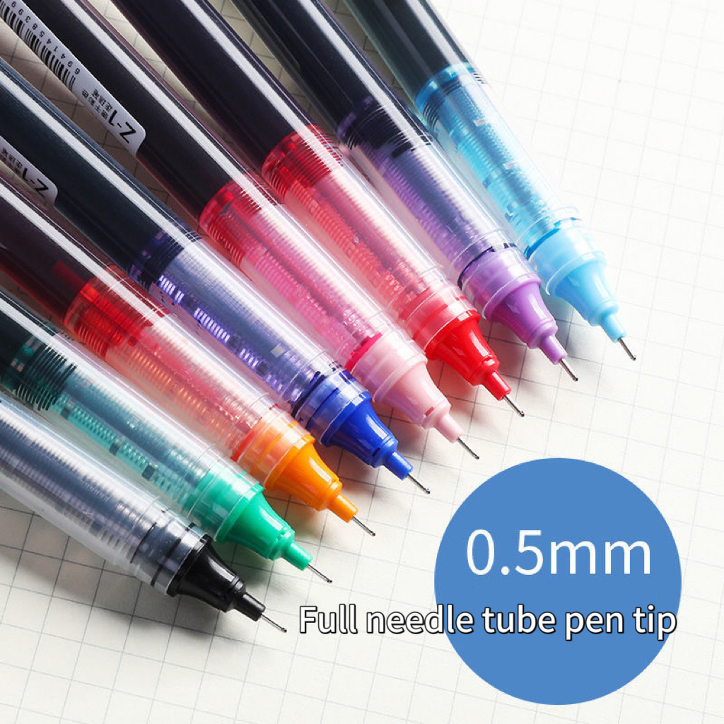 Color straight liquid pen 0.5mm gel pen quick drying pen neutral pen ...