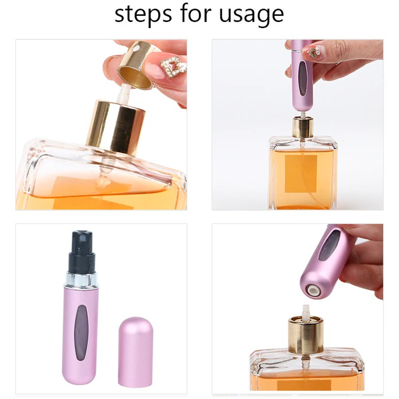 NICE 5ML PORTABLE MINI REFILLABLE PERFUME BOTTLE WITH SPRAY SCENT PUMP ...