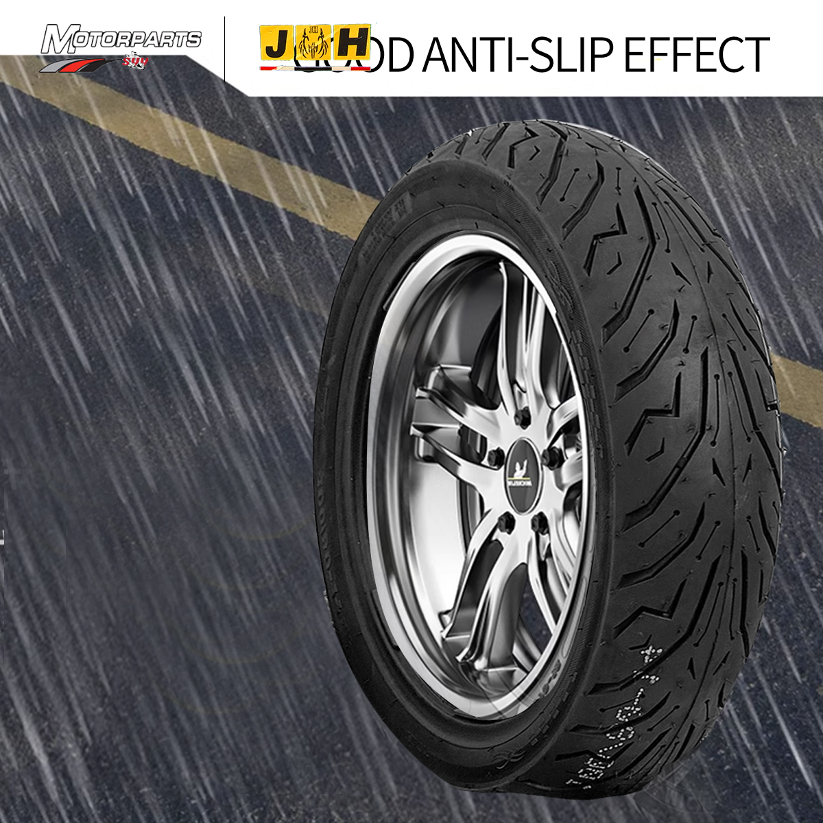 SYY JH Motorcycle Tyre Gulong 13” 14”17‘’ Rim Tubeless Free Sealant and ...