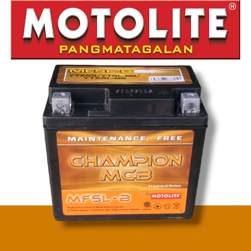 MF5L- B CHAMPION MOTORCYCLE BATTERY (HONDA CLICK/ RAIDER 150 ) | Shopee ...