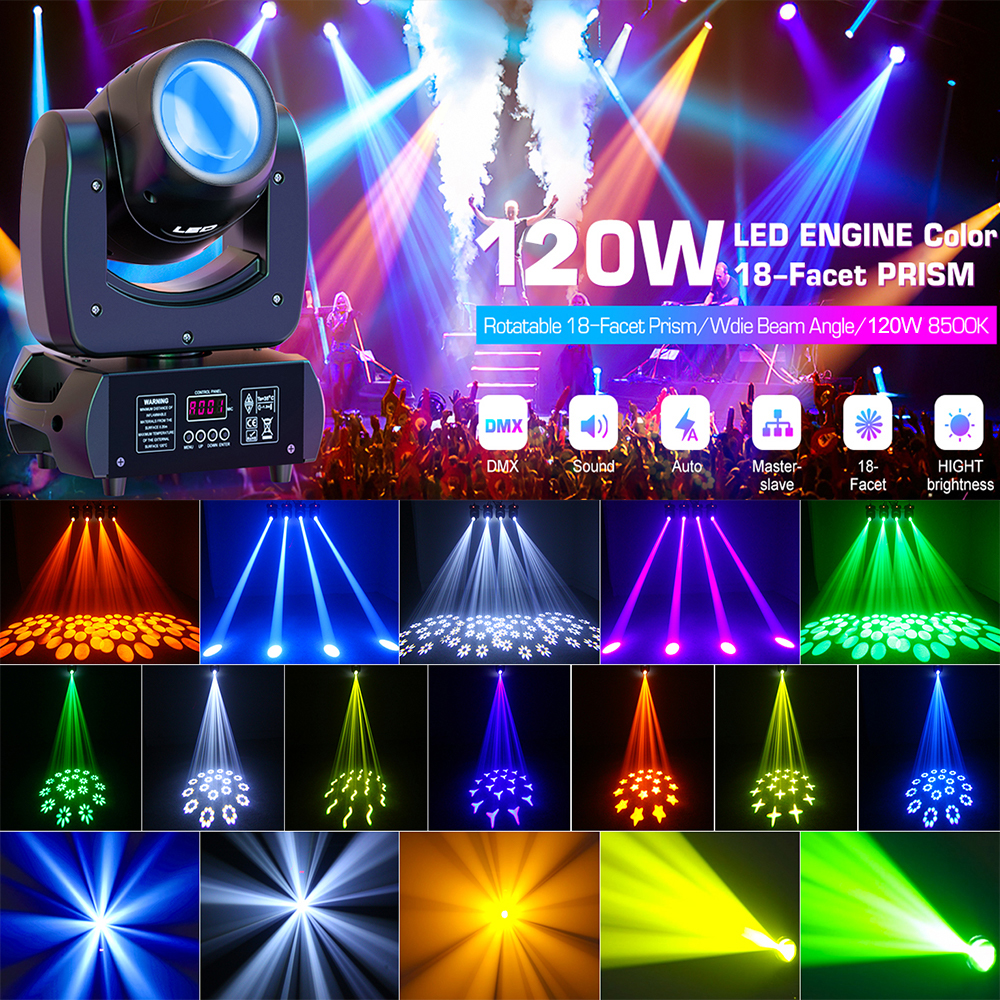 KAIY 120W Moving Head Beam Light,DMX512,Gobo,Stage Light,RGBW,Disco ...