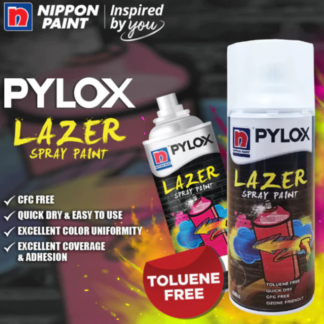 PYLOX #47 MATT BLACK ORIGINAL LAZER SPRAY PAINT 400CC | Shopee Philippines