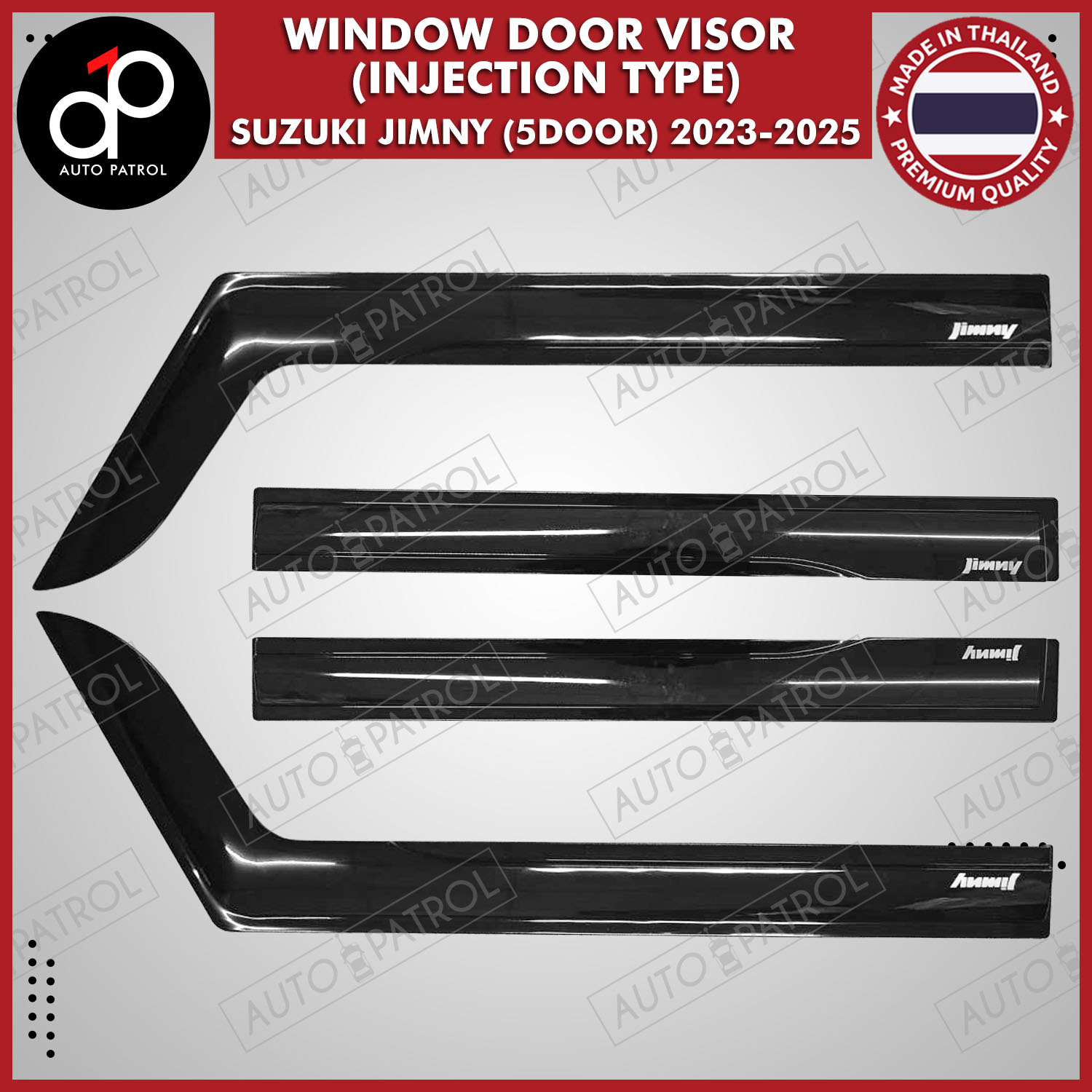 SUZUKI JIMNY 5 DOOR 2023-2025 Window Door Rain Visor Black (INJECTION ...