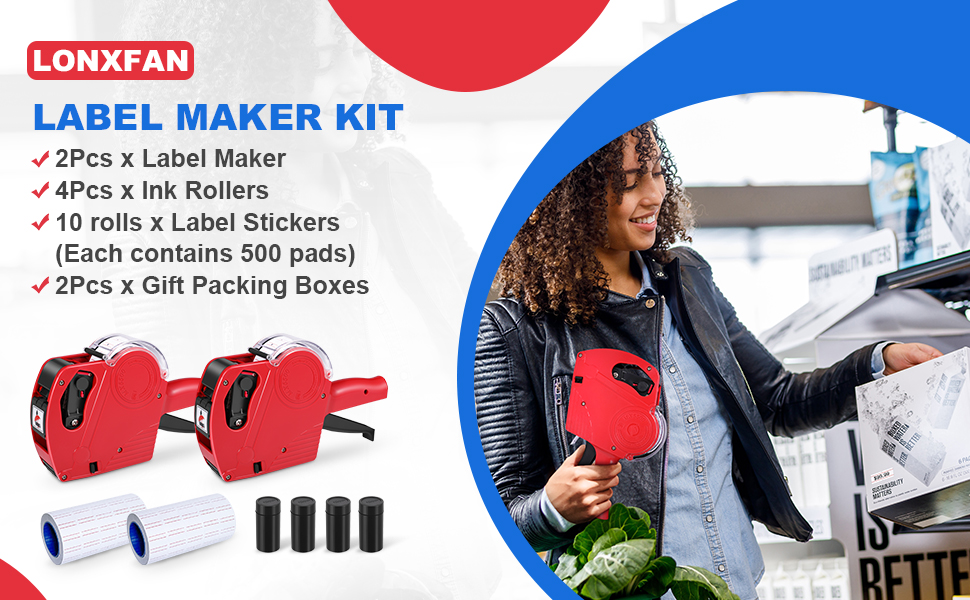 Price Tag Gun Crown 8 Digits Price Labeller With Labels Introductory ...