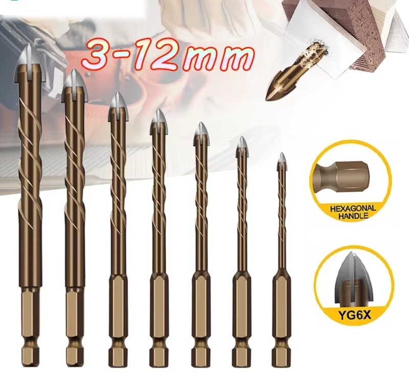 Crooked Tip Eccentric Drill Bit Set for Concrete Masonry, Metal, Glass ...
