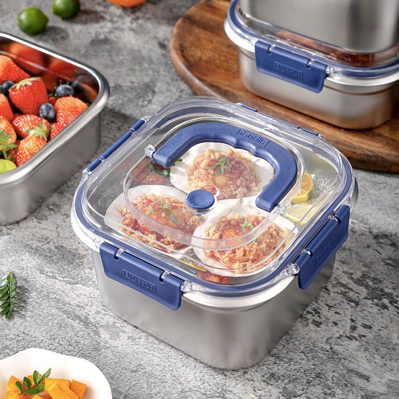 Stainless Steel Food Container with Cover Japanese Style Food Storage ...