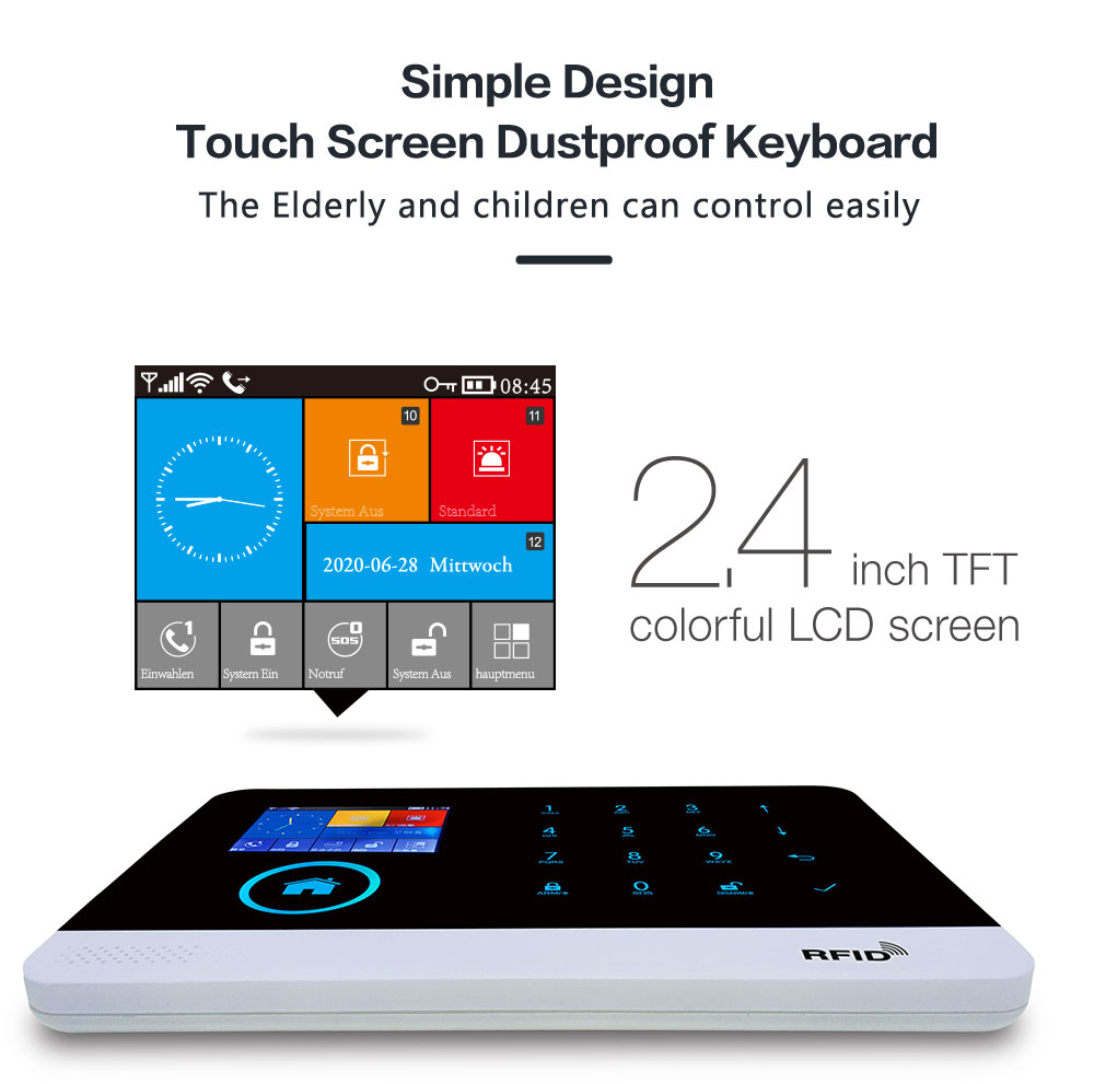 PGST WIFI GSM Burglar Alarm System TUYA APP Control Anti Theft System smart home security ...