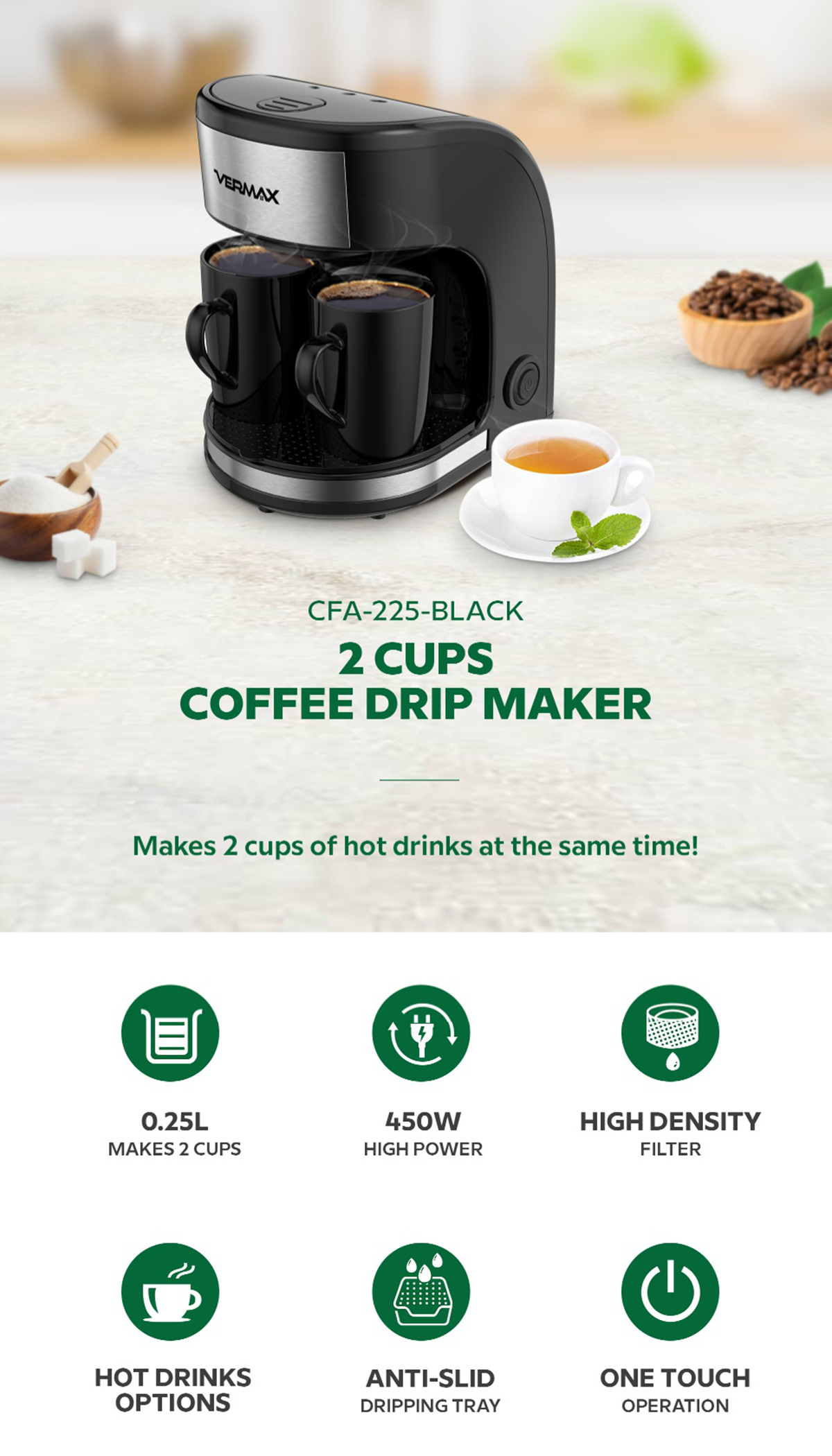 Vermax Potable Drip Coffee Maker Drip Multi-Function Coffee Machine ...
